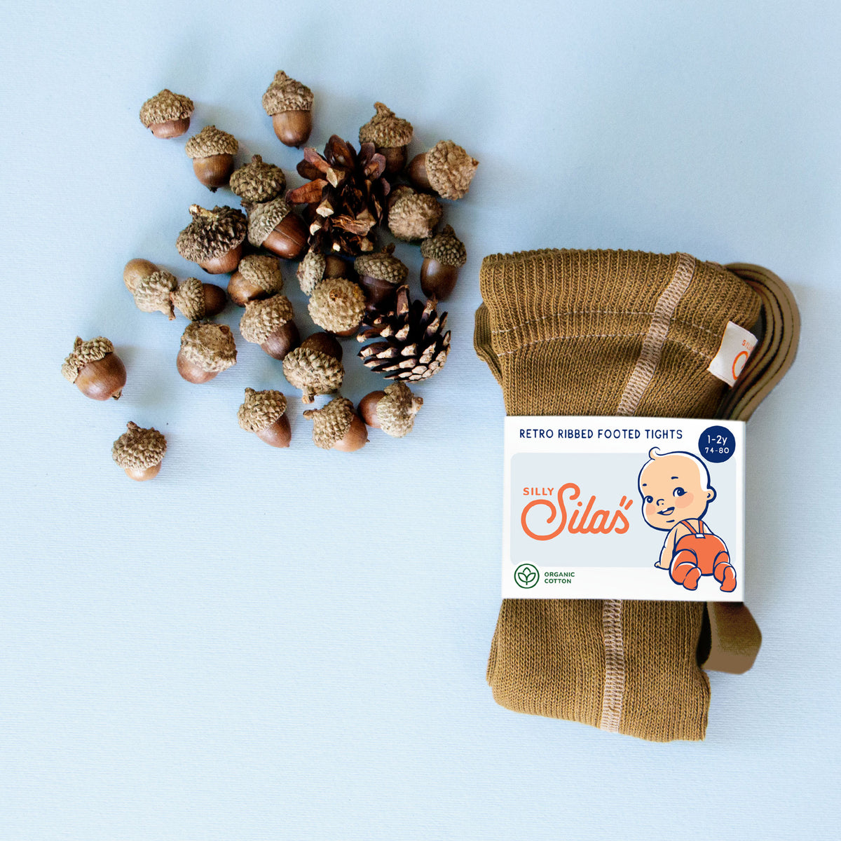 Silly Silas Footed Tights with Braces - Acorn Brown – About Baby Shop®